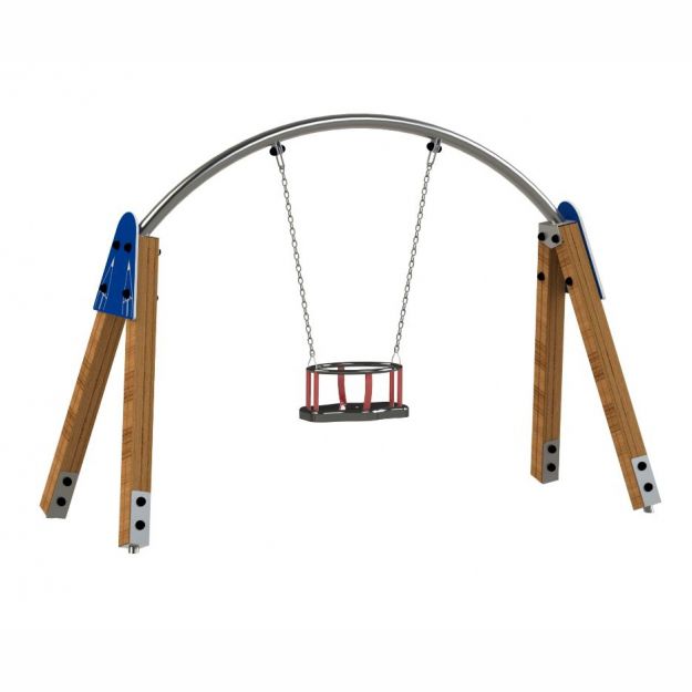 Metal swing - PSYCHE - Bragmaia - wooden / HDPE / playground