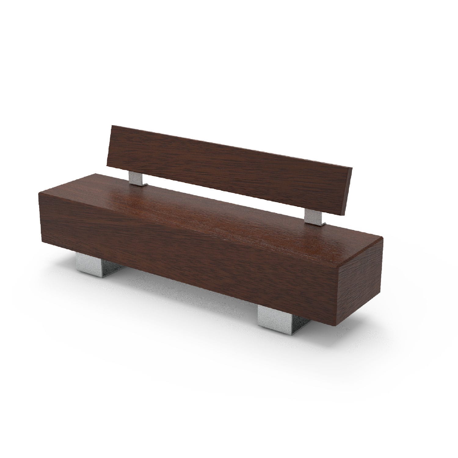 Contemporary public bench - BANGA II - Bluestream - iroko / powder ...