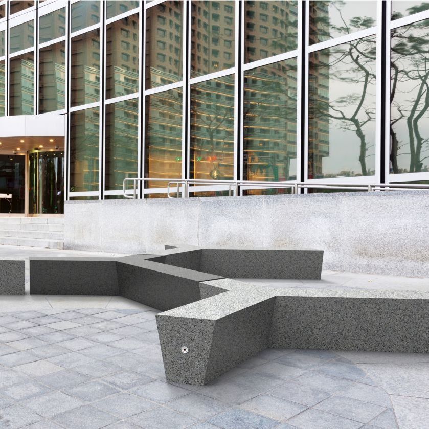 Contemporary public bench - TRIO - Modern Line - concrete / custom