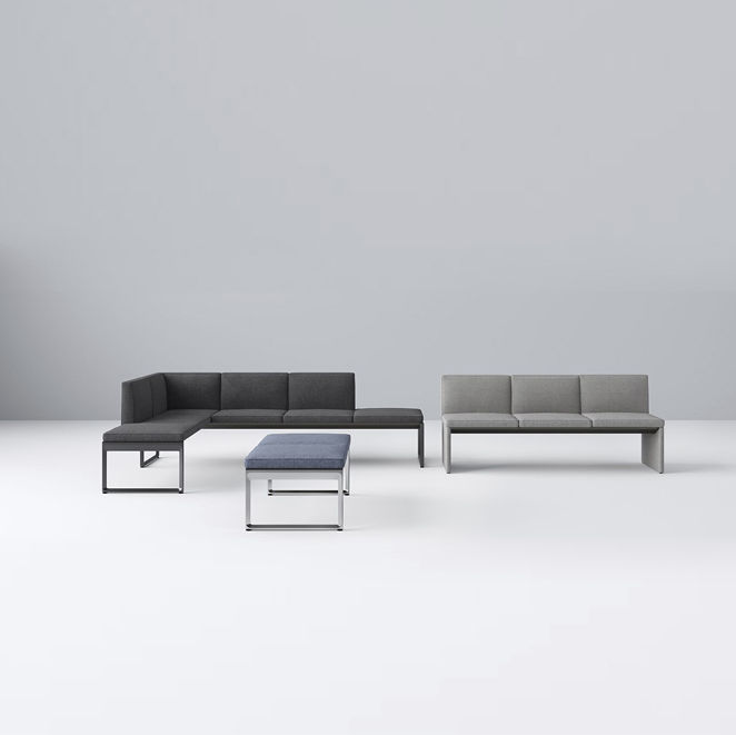 Modular upholstered bench - CLIQUE - STUDIO TK - contemporary / fabric ...