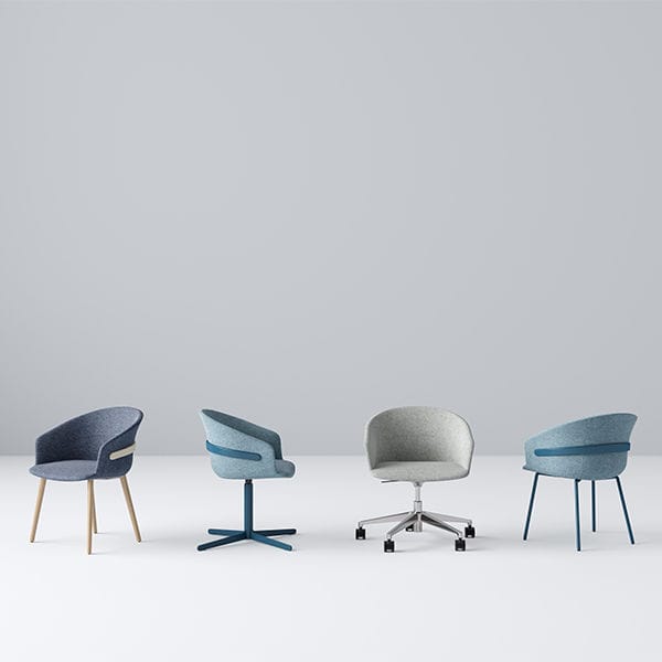 Contemporary chair - CLIP - STUDIO TK - indoor / fabric / polished aluminum