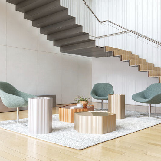 Contemporary coffee table - FREEHAND - STUDIO TK - glass / leather ...