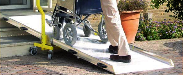 Aluminum access ramp - Trident - handicapped / threshold / portable