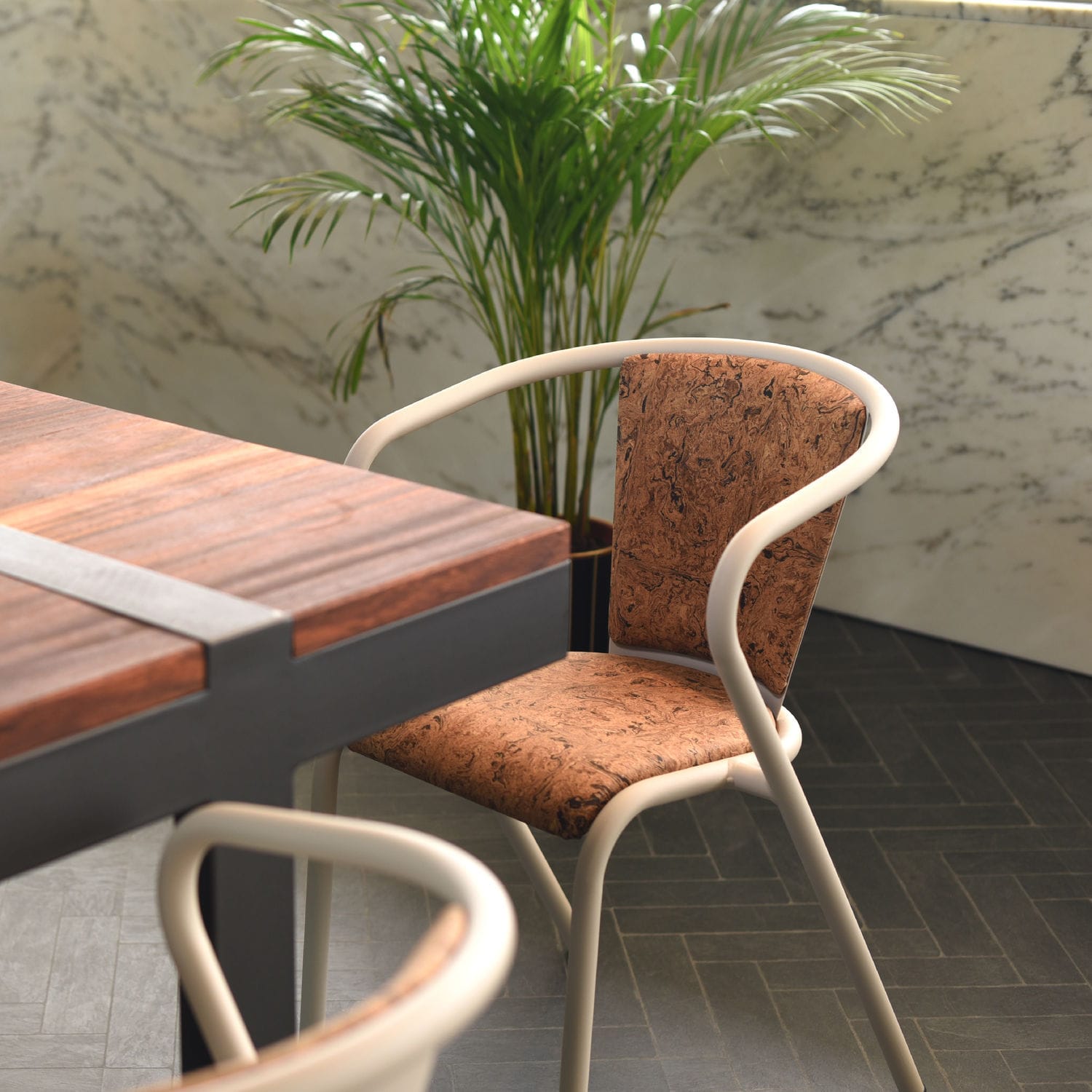 Contemporary chair - BICAchair - BICA chair - indoor / cork / wooden base