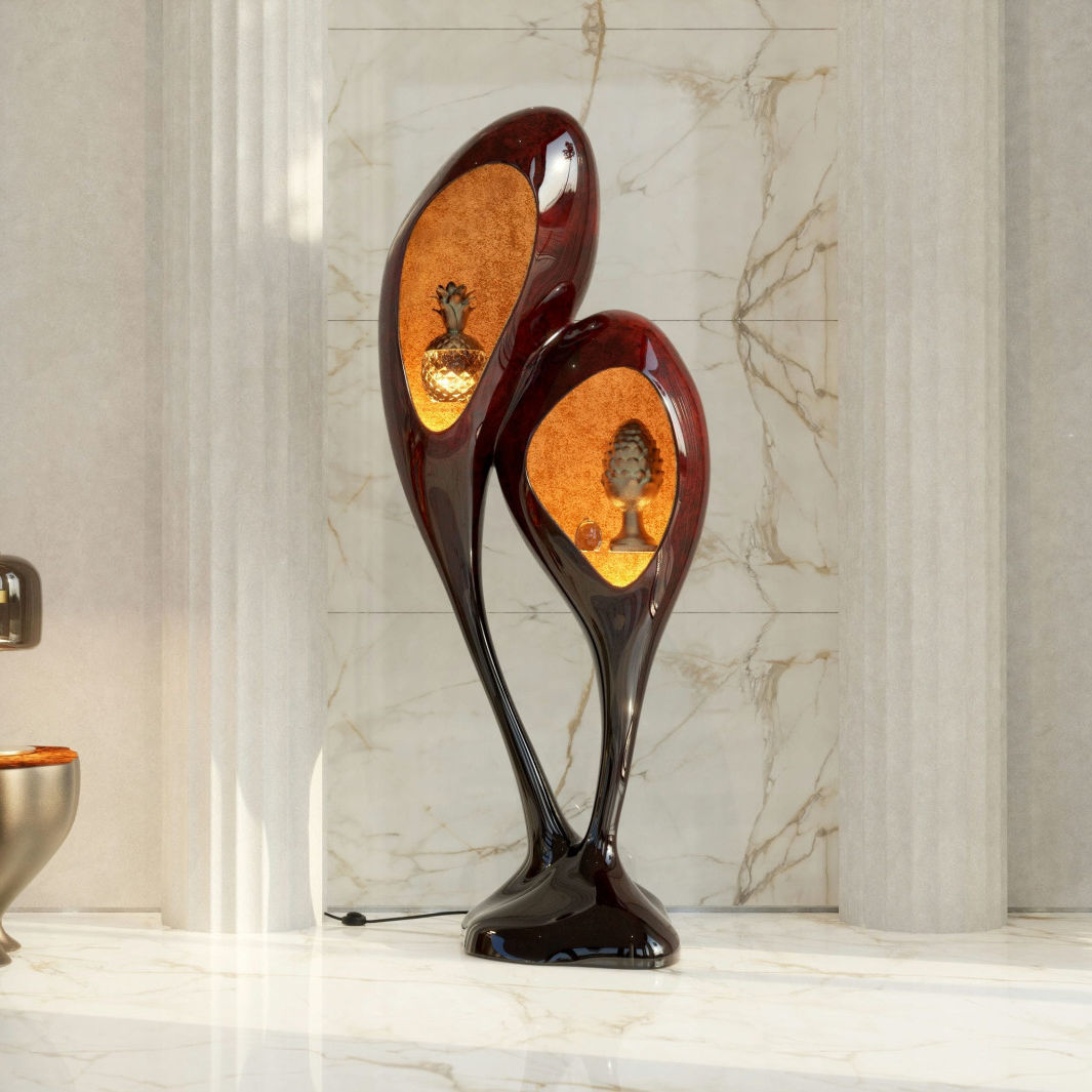 Contemporary display case - ORIGIN - KARPA - with legs / glass / resin