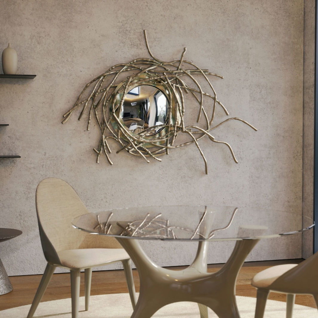 Wall-mounted mirror - NEST - KARPA - original design / round / fiberglass