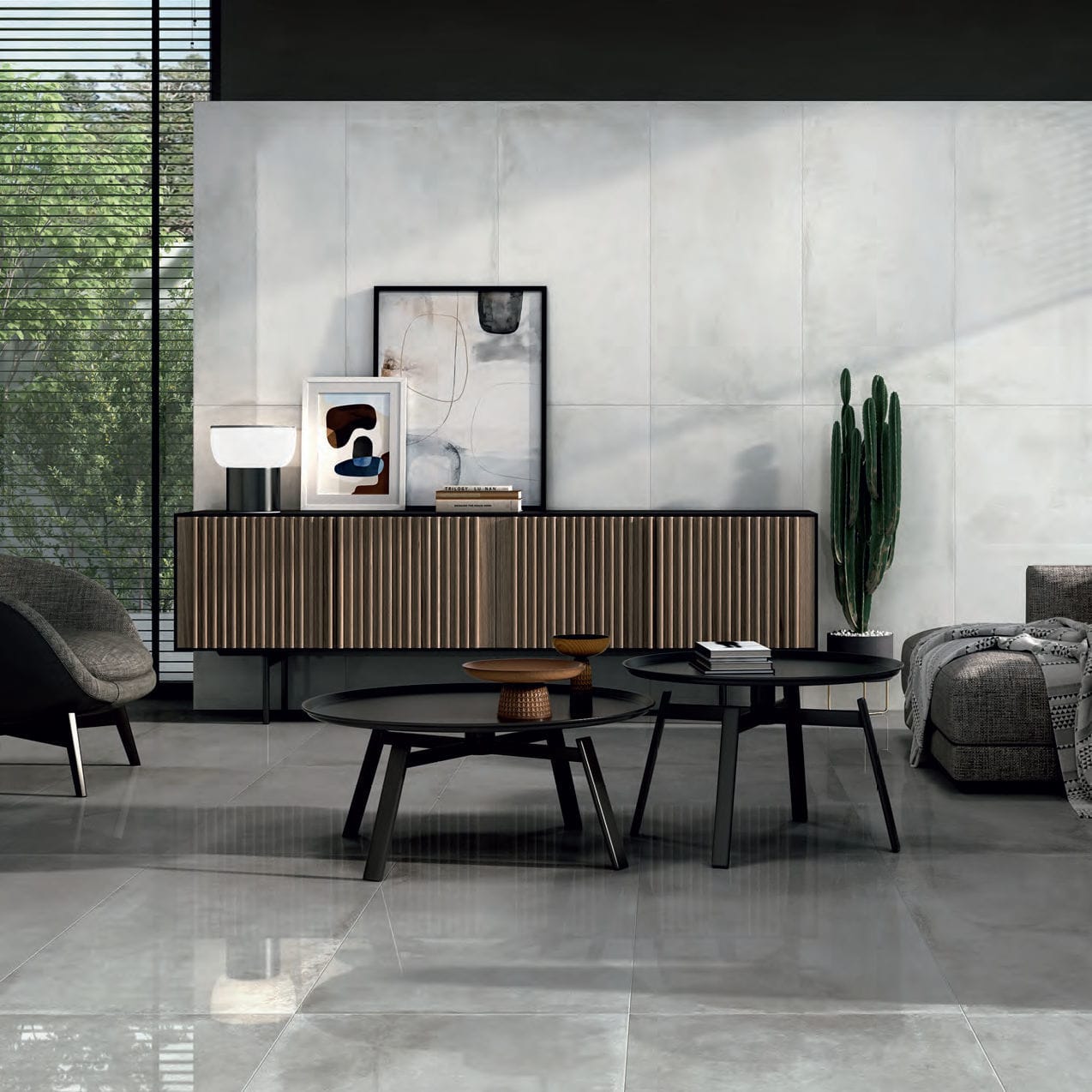 Porcelain tile - COMODO - STN - polished / high-gloss / pearly finish