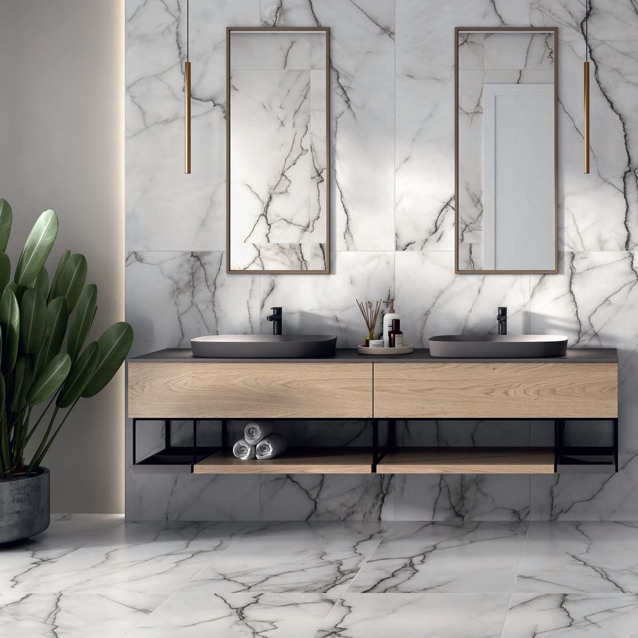 Porcelain tile - LINUM - STN - polished / satin / indoor