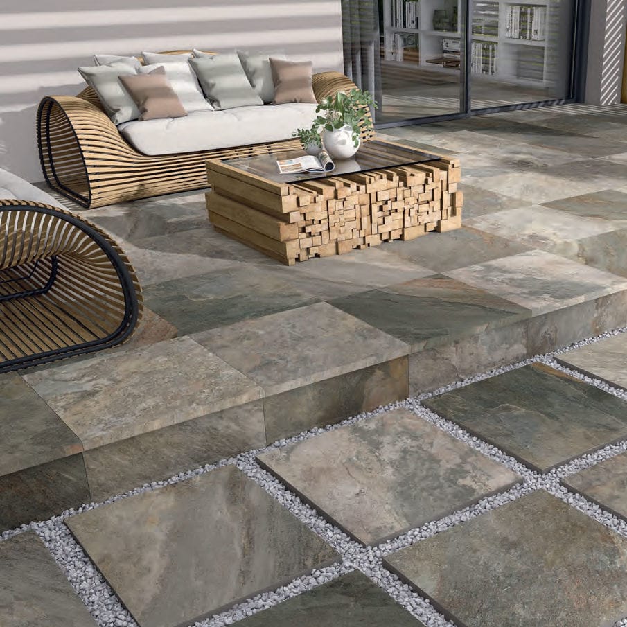 Porcelain tile - PLUS UNAWAY - STN - natural stone / matte / outdoor