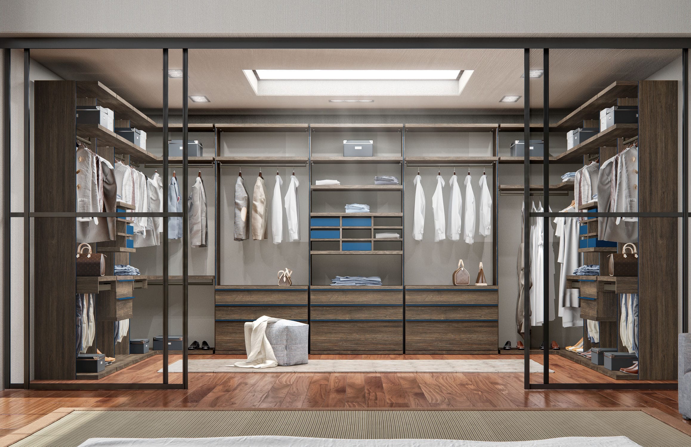 Corner walk-in wardrobe - NEW OPEN - EMEDE - contemporary / lacquered wood