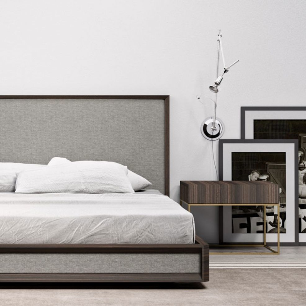 Contemporary bedside table - DADO PLINTO - EMEDE - wooden / metal base / rectangular