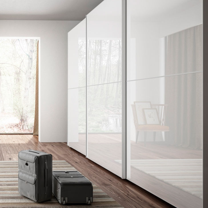 Contemporary wardrobe - GLASS - EMEDE - glass / lacquered aluminum ...