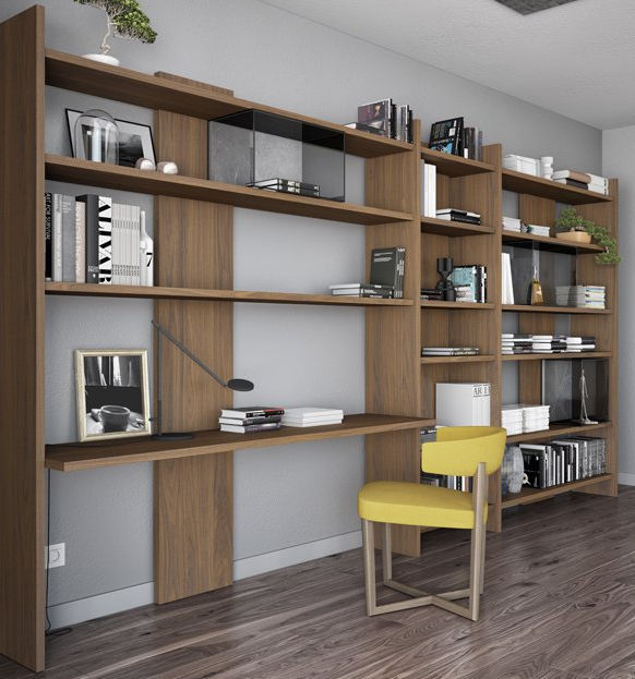 Wall-mounted shelf - IRO 0553 - EMEDE - contemporary / wooden / custom