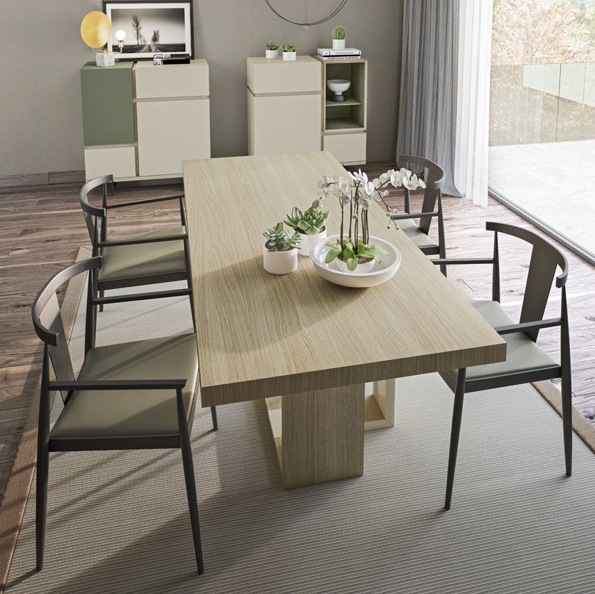 Contemporary dining table - ELE - EMEDE - wooden / wooden base ...