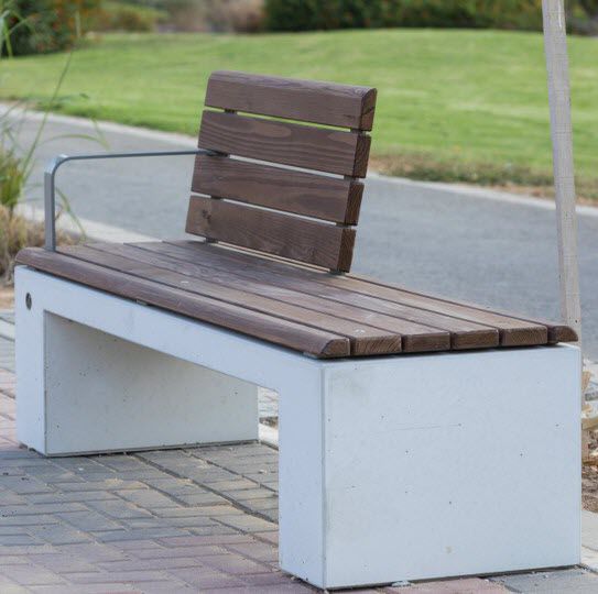 Contemporary public bench - NEGEV - Arica Urban - wooden / concrete ...