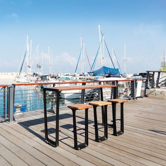 Contemporary high bar table - 1670 - Arica Urban - wooden / metal base ...