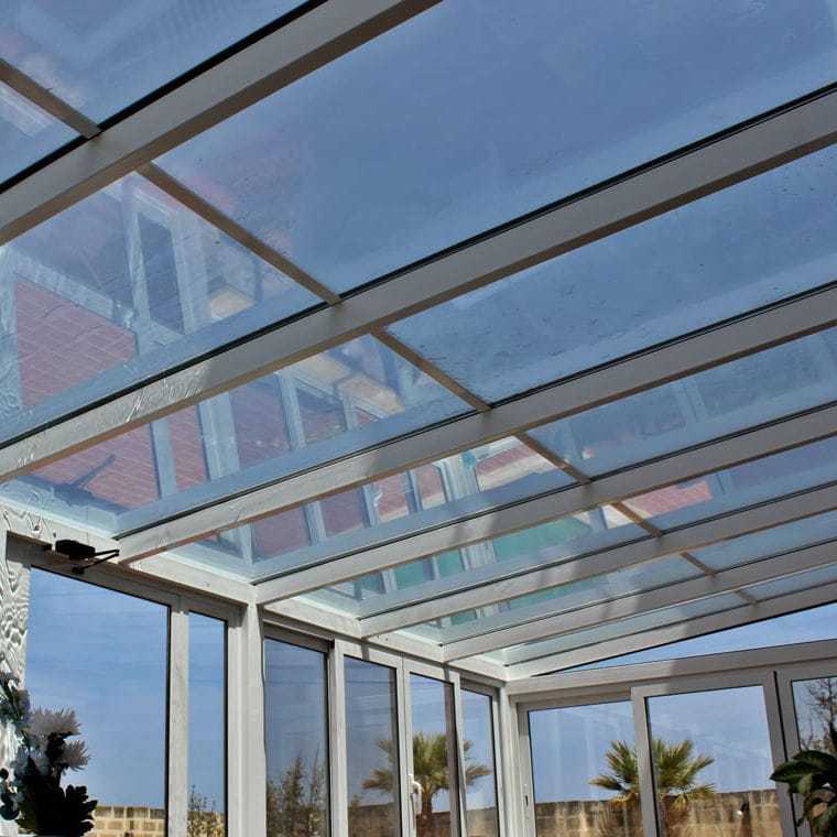 Glass conservatory - Jamar - steel / commercial / all glass