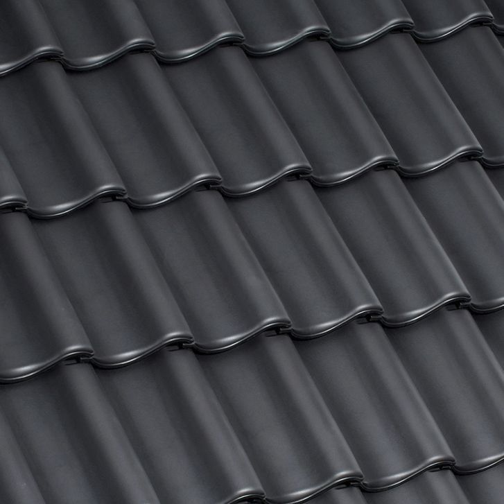 Interlocking roof tile - RT 843 - Randers Tegl A/S - clay / large / black