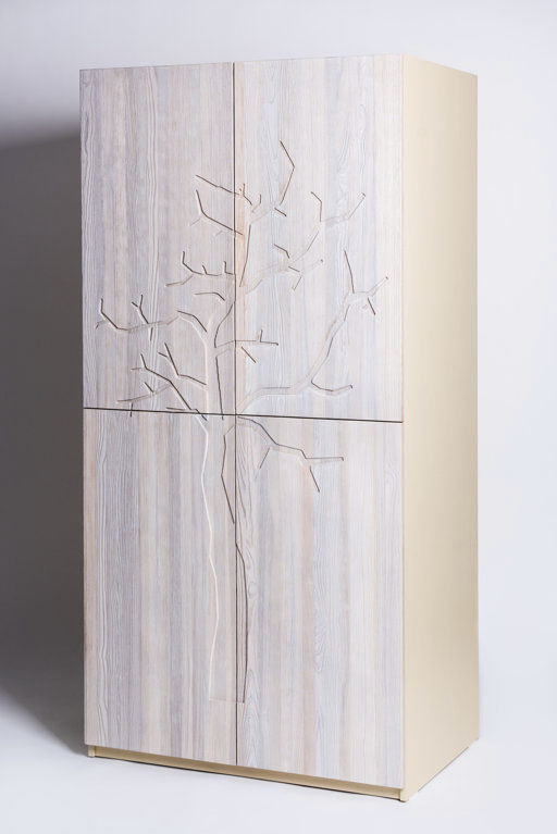 Contemporary wardrobe - TREE - KD Stripes - ash / plywood / with swing ...