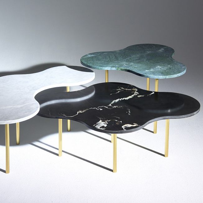 Contemporary coffee table - CAMO - NEOCRAFT GmbH - glass / brass / marble