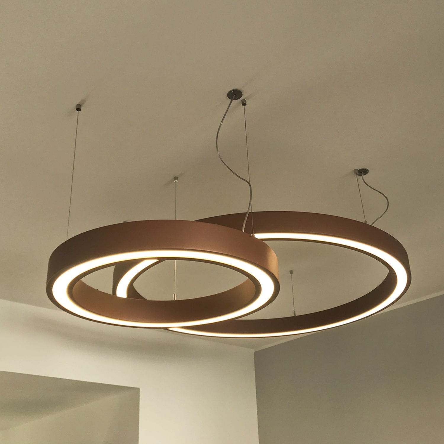 Hanging lamp - LOOP - Hi Project srl - Brillamenti - aluminum / wooden ...