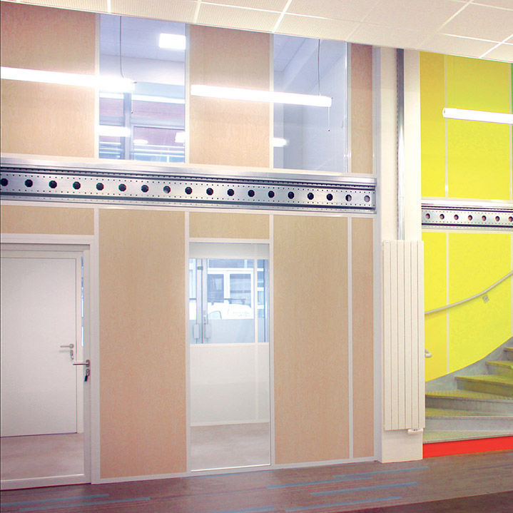 Removable partition - Dival® - ABCD INTERNATIONAL - with glass panel ...