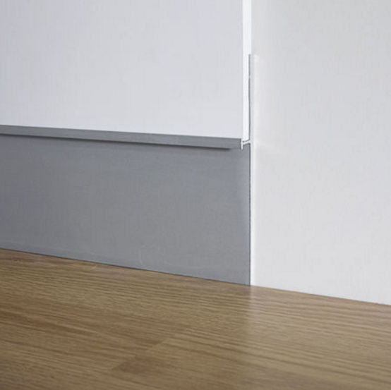 Gray baseboard - LINE 101 - PROFILPAS - aluminum / rectangular / decorative