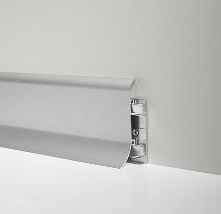 Silver-colored baseboard - LINE 98 - PROFILPAS - aluminum / rounded ...
