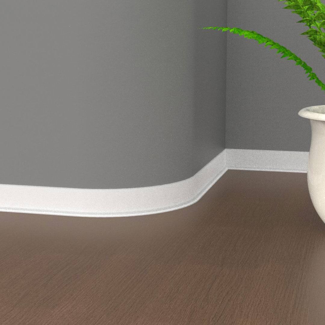 White baseboard - LINE 8181 - PROFILPAS - PVC / curved / decorative