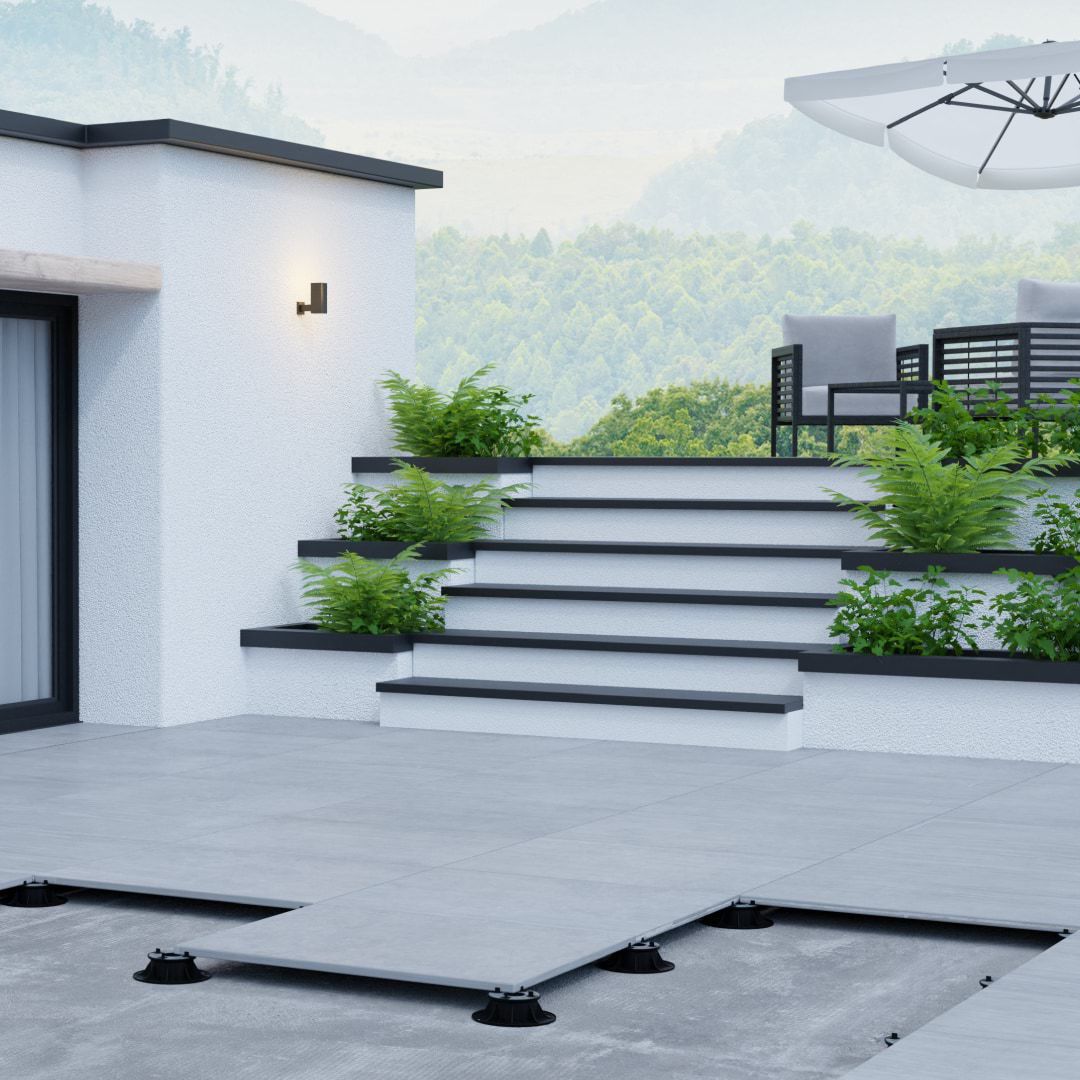 PP raised floor pedestal - LEVEL DUO MAXI - PROFILPAS - outdoor ...