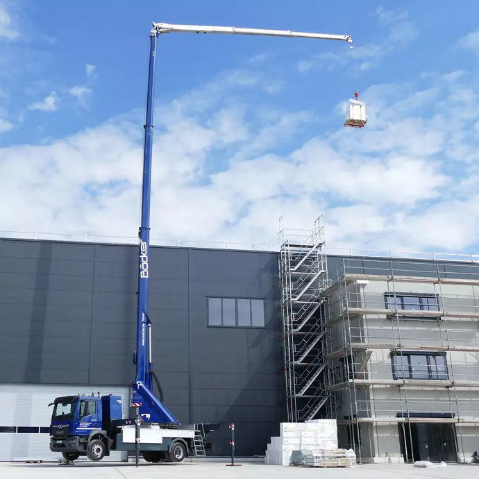 Truck-mounted crane - AK 42 - Böcker Maschinenwerke GmbH - compact-size / telescopic / luffing jib