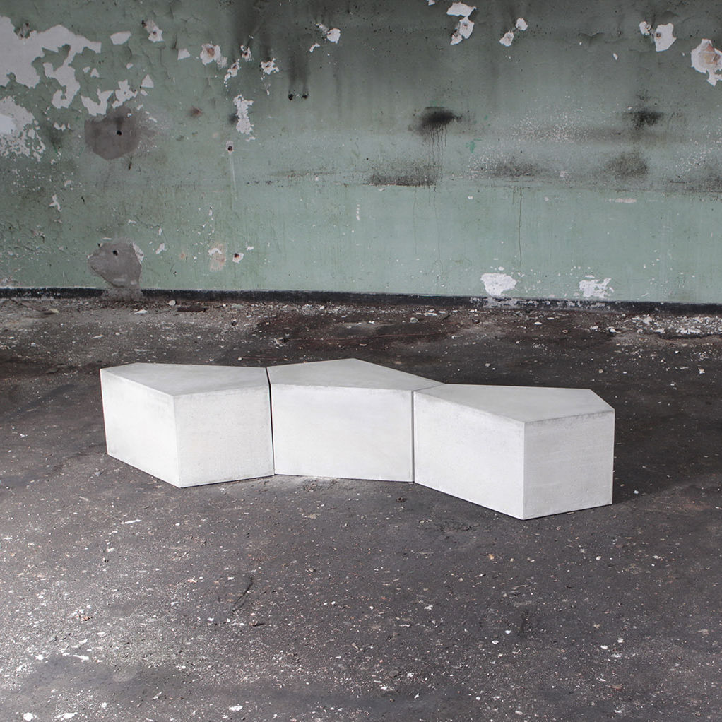 Contemporary side table - PENTAGON - Living Concrete Ltd - glass ...