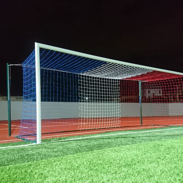 HDPE football net - S12921TRI - SODEX SPORT - blue/white/red / box ...