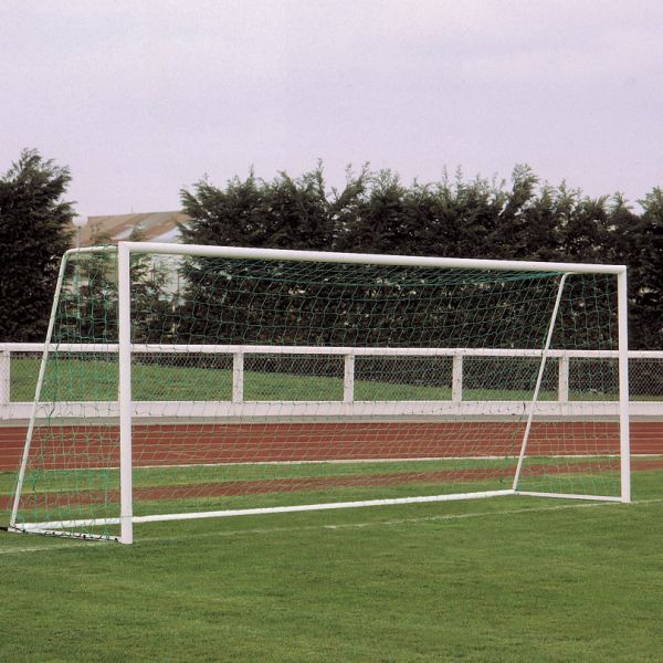 HDPE football net - S12726 - SODEX SPORT - white / black / trapezoidal