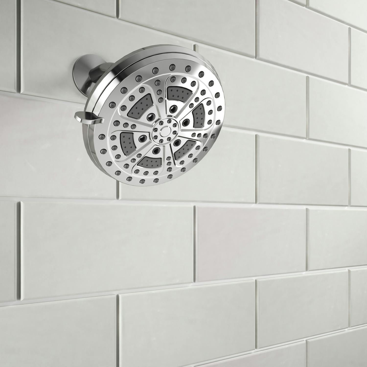 Wall-mounted shower head - J6-10s - JACUZZI - round / hydromassage