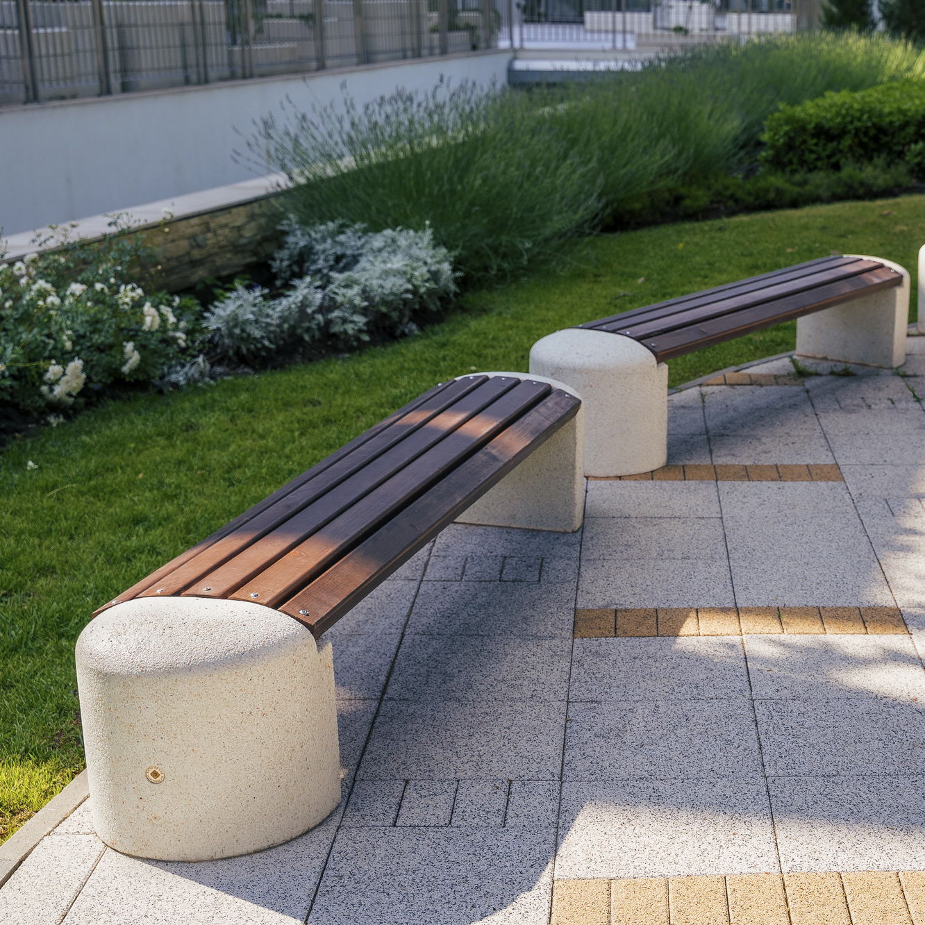 Contemporary public bench - 40 - Encho Enchev - ETE - wooden / high ...