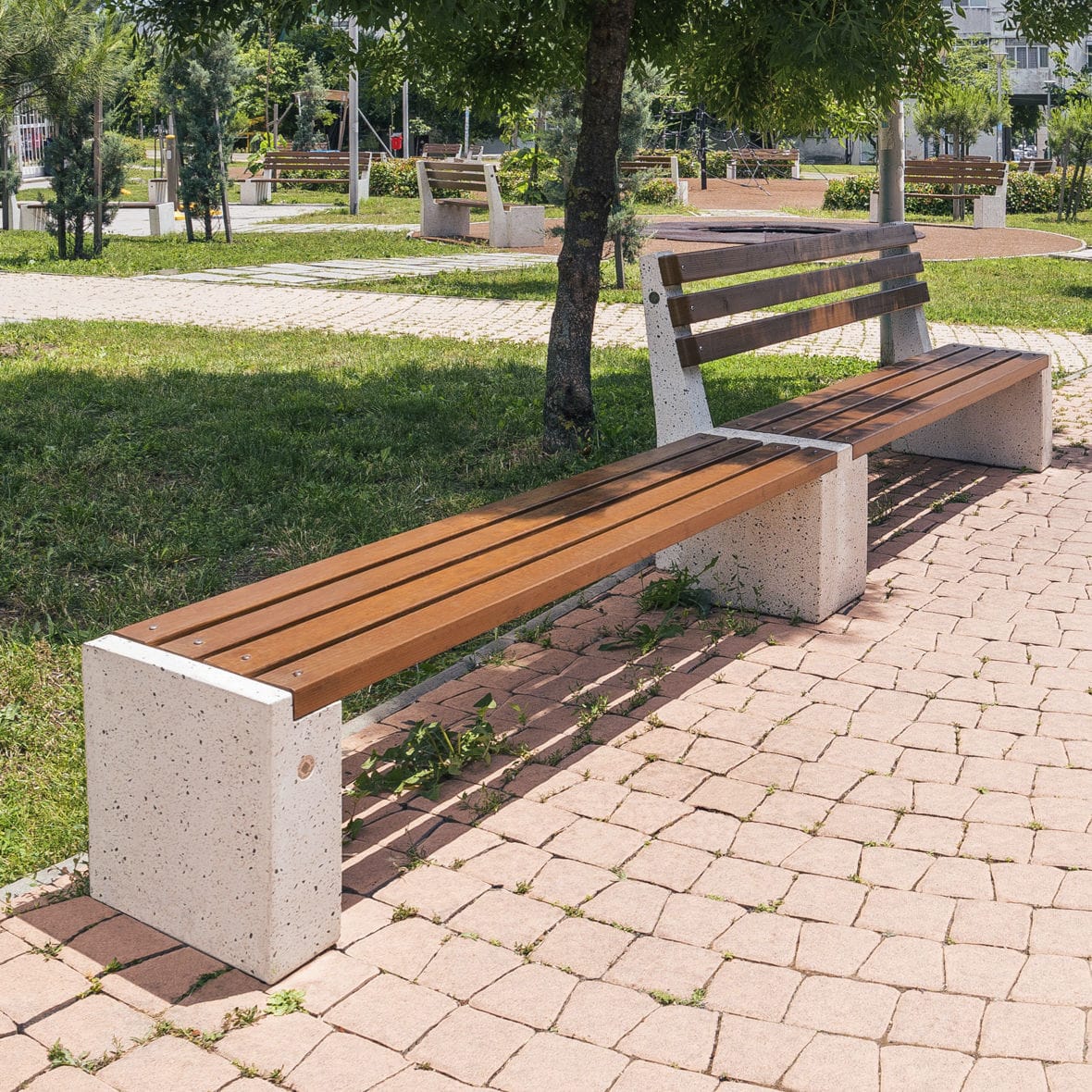 Contemporary public bench - 239 - Encho Enchev - ETE - wooden / high ...