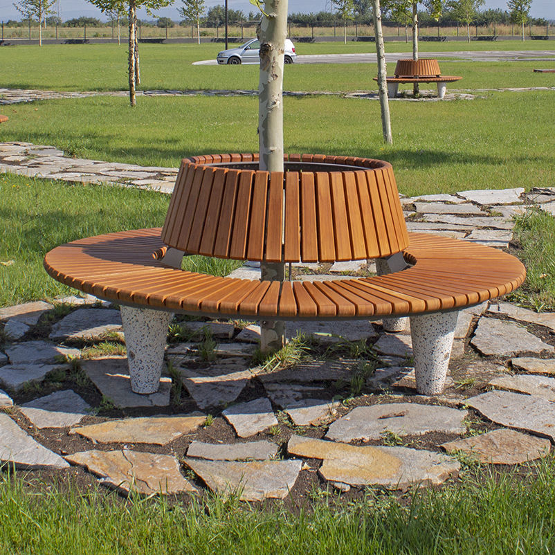 Contemporary public bench - 197 - Encho Enchev - ETE - iroko / bamboo ...