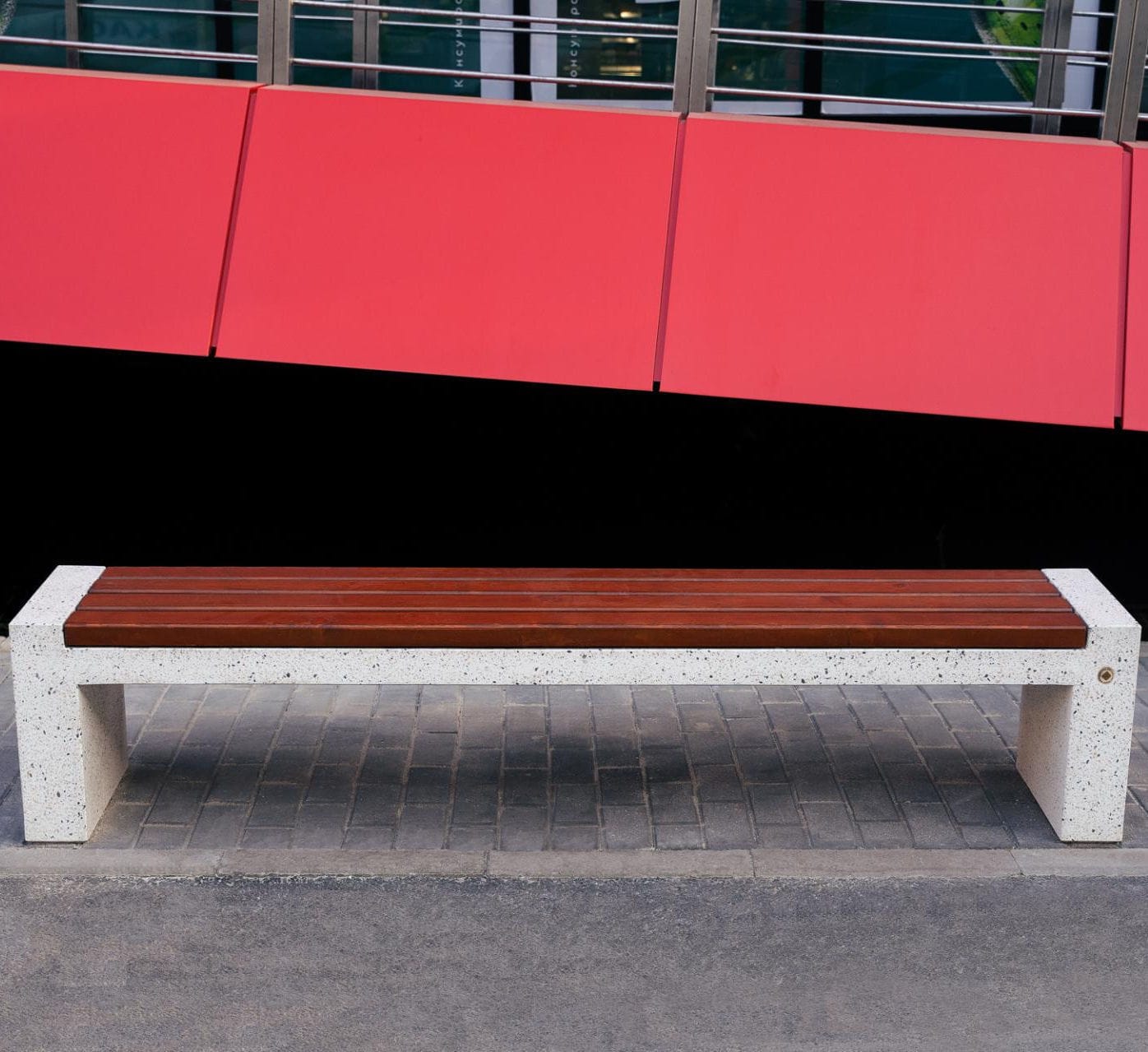 Contemporary public bench - 185 - Encho Enchev - ETE - iroko / bamboo ...