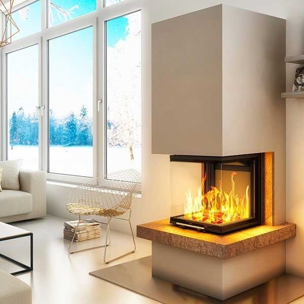 Kit fireplace - HI-Royal V2 - desayo - wood-burning / self-supporting ...