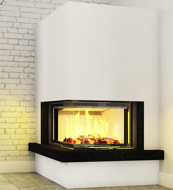 Corner fireplace - HI-Imperial Extra V2 - desayo - wood-burning ...