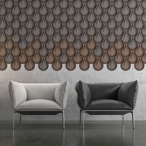 Interior wall-covering - DROP - Muratto - cork / 3D / 3D effect
