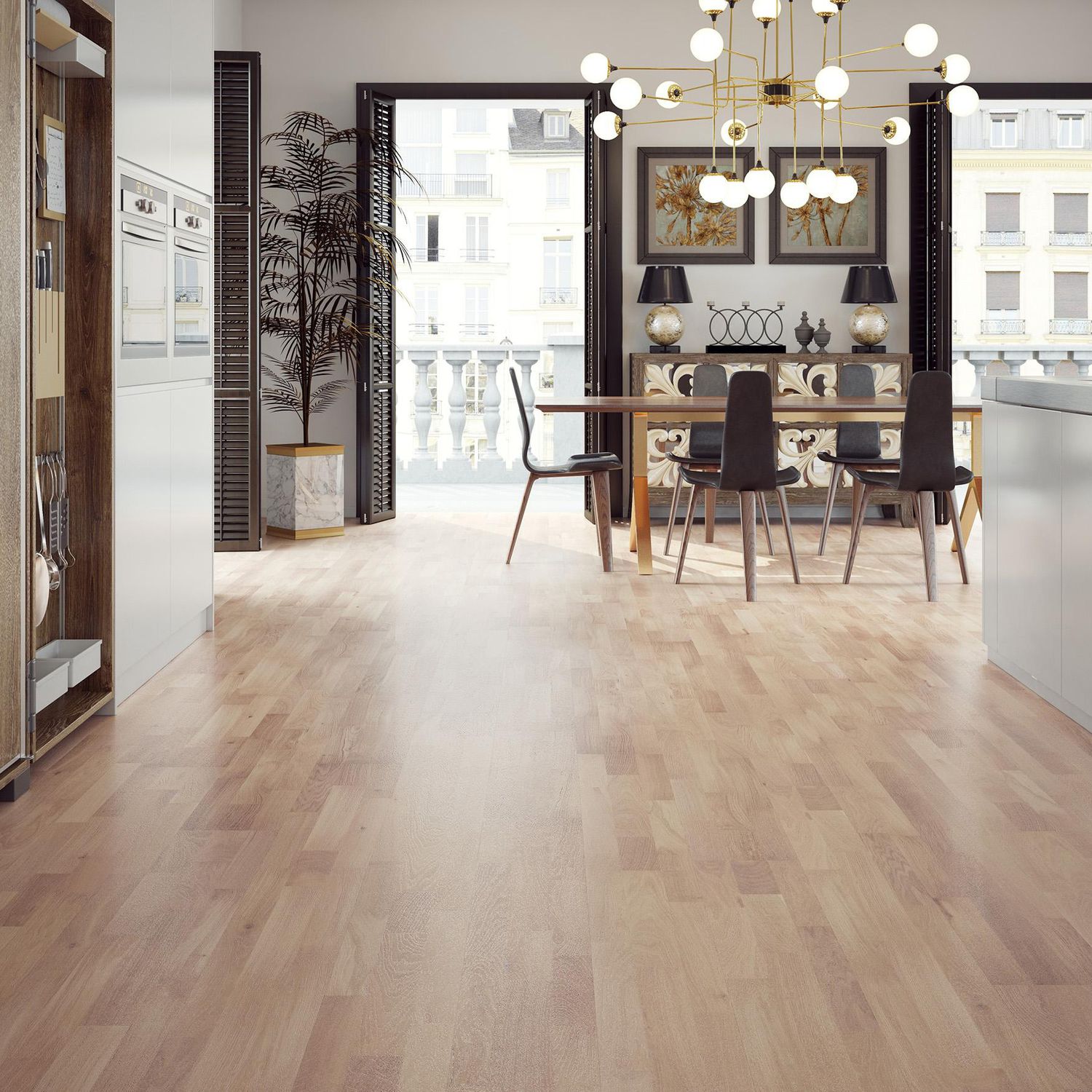Engineered parquet floor - BANANA SONG MOLTI - Barlinek - oak / brushed ...