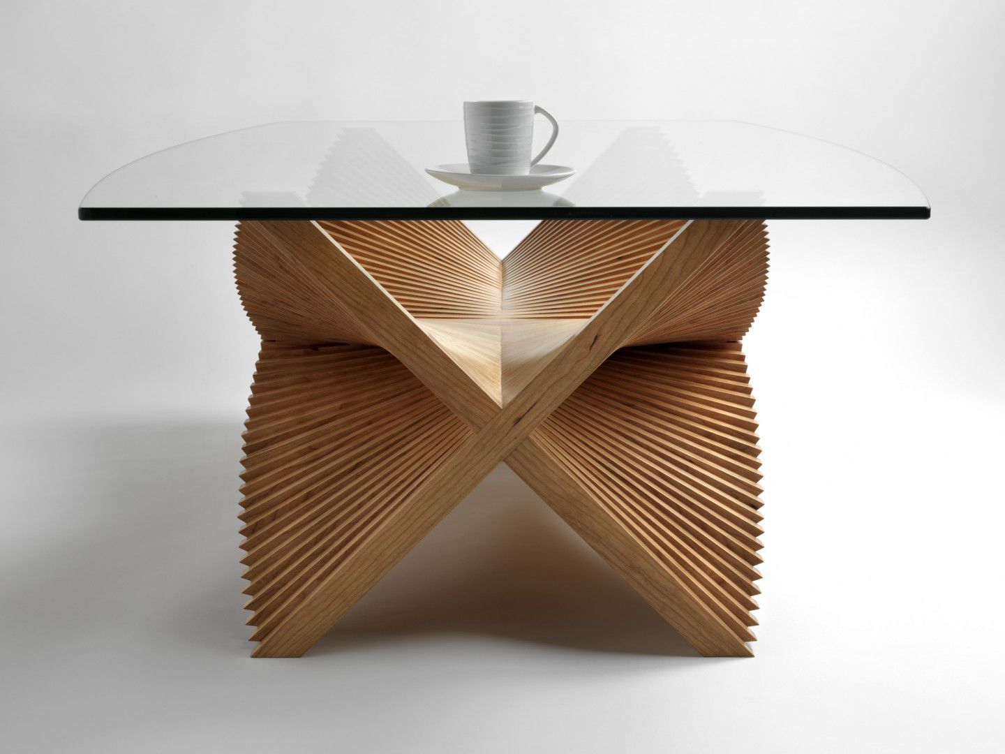 Contemporary coffee table - BEATING WINGS - David Tragen - wooden ...