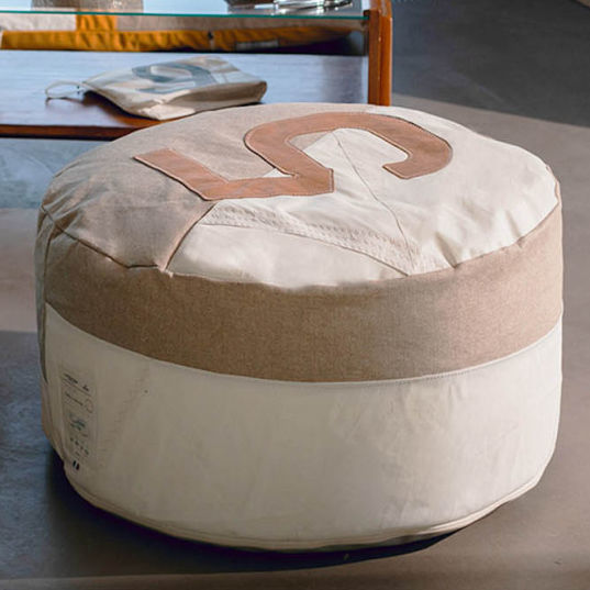 Contemporary pouf - Cruise French Riviera - 727 sailbags - PVC ...