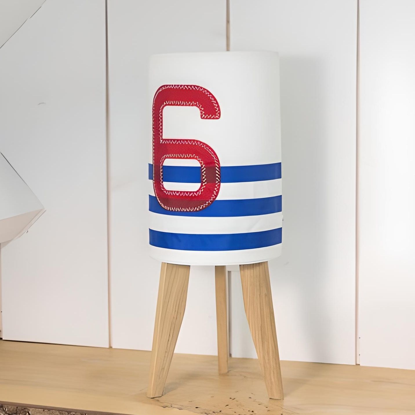 Table lamp - Navy - 727 sailbags - bedside table / fabric / oak
