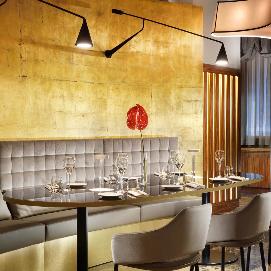 Contemporary wall light - GORDON - Tooy - indoor / brass / conical