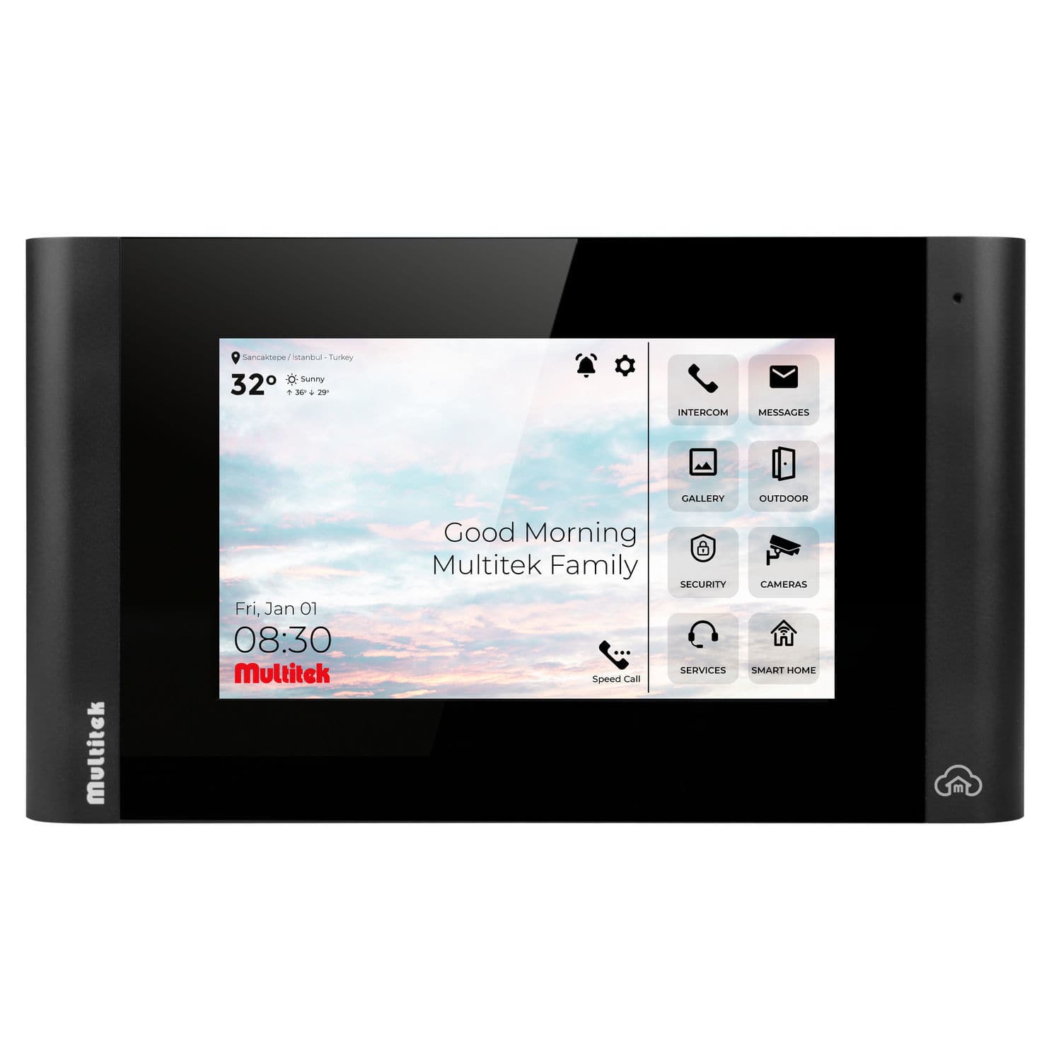 Black video door intercom - VIP74 - Multitek Electronics - gray ...