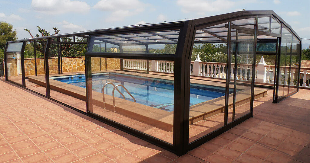 High swimming pool enclosure - Itálica - COVERTTO - fixed / glass ...