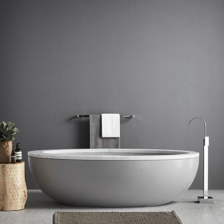 Oval bathtub - VESSEL - Claybrook interiors - free-standing / for homes ...